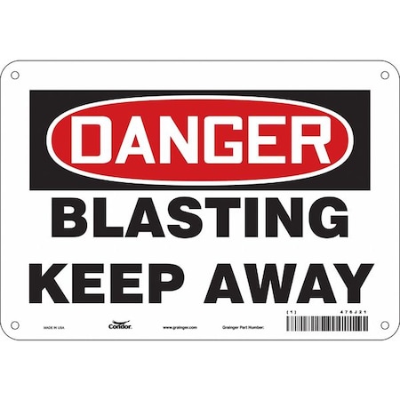 Condor Danger, BLASTING KEEP AWAY, 10 in W x 7 in H, Vertical Rectangle ...