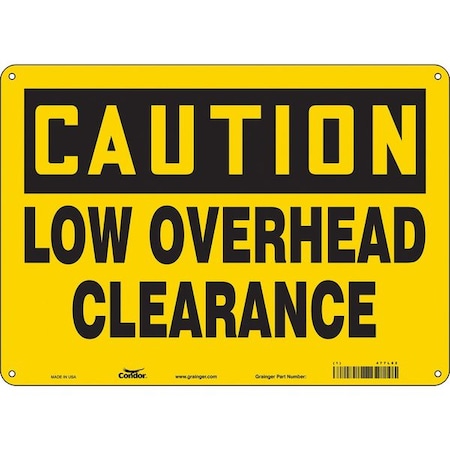 Condor Caution, LOW OVERHEAD CLEARANCE, 14 in W x 10 in H, Horizontal ...