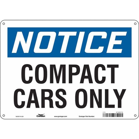 Condor Compact Car Parking Sign, 10" x 14, 478D76 478D76 | Zoro