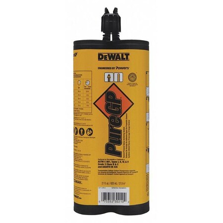 Dewalt Structural Anchoring Adhesive, Cartridge, Includes Nozzle 08821 ...