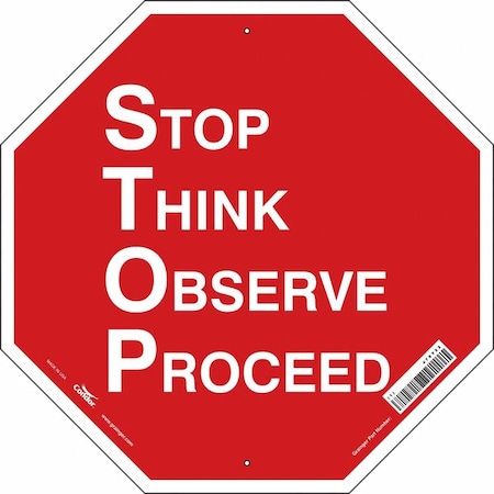 Condor STOP THINK OBSERVE PROCEED, 24 in W x 24 in H, Octagon ...