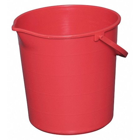 Tough Guy 3 gal Round Bucket, 12 1/2 in Dia, Red, Polypropylene 48LY97 ...