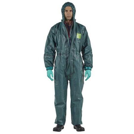 Ansell Chemical Resistant Coverall, Hooded, L, Non-Woven Laminate ...