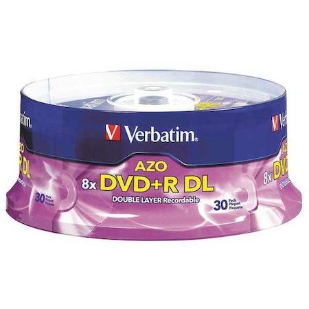 Verbatim DVD+R Dual Layer Disc, 8.50GB, Silver, PK30 VER96542 | Zoro