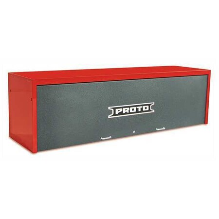 Proto 550S Hutch, 0 Drawer, Red, Gray, Steel, 88 in W x 27" D x 25 in H ...