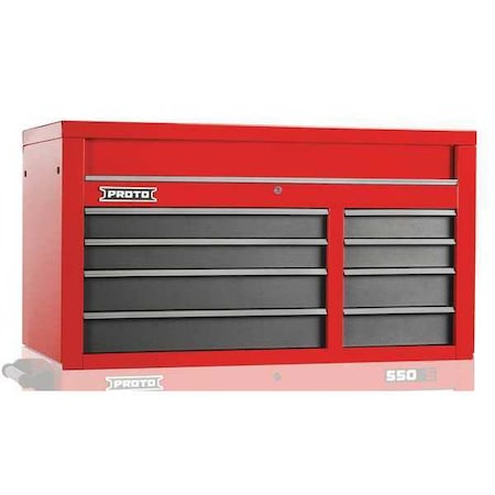 Proto 550S Series Top Chest, 8 Drawer, Red/Gray, Steel, 50 in W x 25-1/ ...
