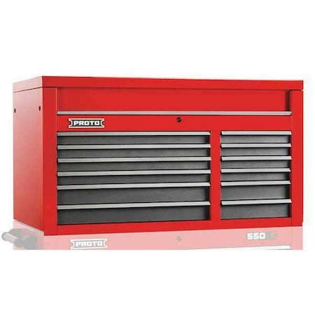 Proto 550S Series Top Chest, 12 Drawer, Red/Gray, Steel, 50 in W x 25-1 ...