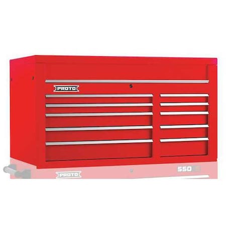Proto 550S Series Top Chest, 10 Drawer, Red, Steel, 50 in W x 25-1/4 in ...