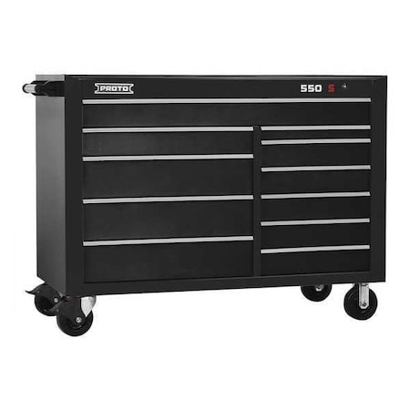 Proto 550S Rolling Tool Cabinet, 11 Drawer, Dual Black, Steel, 57 in W ...
