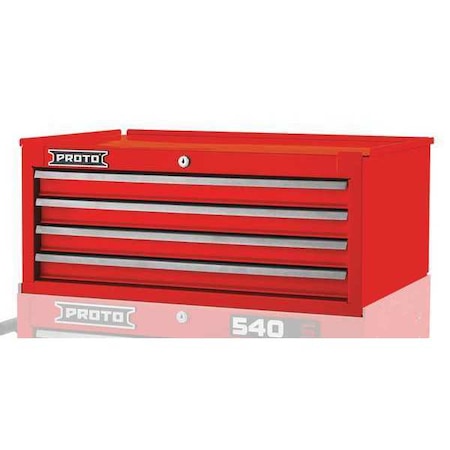 Proto 540S Itermediate Chest, 4 Drawer, Red, Steel, 27 in W x 18 in D x ...