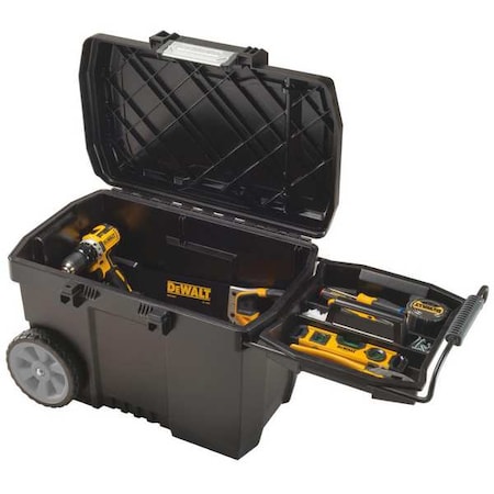 Dewalt Rolling Contractor Chest, Plastic, Black, 24 in W x 16 in D x 16 ...