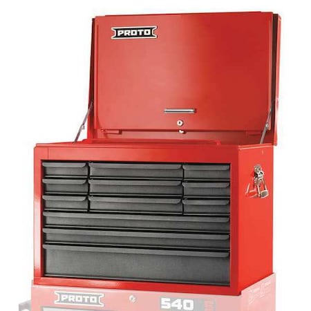 Proto 540S Top Chest, 12 Drawer, Red, Steel, 27 in W x 18 in D x 19 in ...