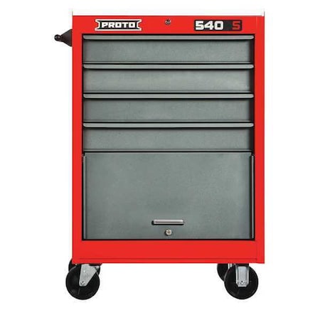 Proto 540S Rolling Tool Cabinet, 4 Drawer, Safety Red and Gray, Steel ...
