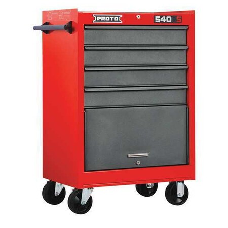 Proto 540S Rolling Tool Cabinet, 4 Drawer, Safety Red and Gray, Steel ...