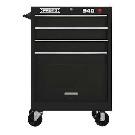 Proto 540S Rolling Tool Cabinet, 4 Drawer, Gloss Black, Steel, 27 in W ...