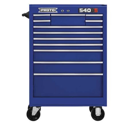 Proto 540S Rolling Tool Cabinet, 12 Drawer, Gloss Blue, Steel, 27 in W ...