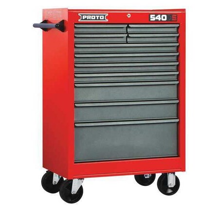 Proto 540S Rolling Tool Cabinet, 11 Drawer, Safety Red and Gray, Steel ...