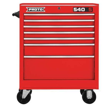 Proto 540S Rolling Tool Cabinet, 7 Drawer, Gloss Red, Steel, 27 in W x ...