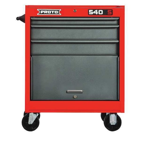 Proto 540S Rolling Tool Cabinet, 3 Drawer, Safety Red and Gray, Steel ...