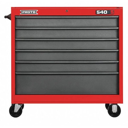 Proto 540S Rolling Tool Cabinet, 6 Drawer, Safety Red and Gray, Steel ...