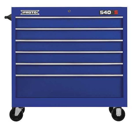Proto 540S Rolling Tool Cabinet, 6 Drawer, Gloss Blue, Steel, 41 in W x ...