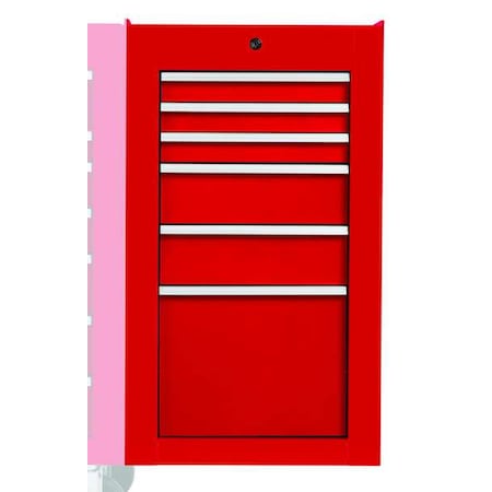 Proto 550S Series Side Cabinet, 6 Drawer, Red, Steel, 19 in W x 25-1/4 ...