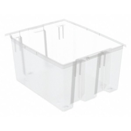 Akro-Mils 65 lb. Stack and Nest Container, Industrial Grade Polymer, Clear 35190SCLAR | Zoro