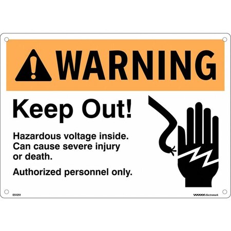 Electromark Keep Out!, 14 in W x 10 in H ES1251 | Zoro