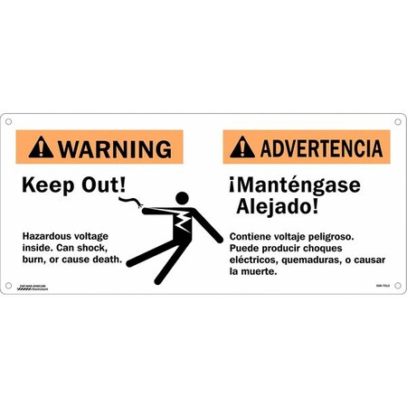 Electromark Keep Out!, 18 in W x 8 in H ZAPWARAN8X18B | Zoro