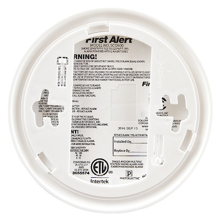 First Alert Carbon Monoxide and Smoke Alarm, Photoelectric Sensor, 85 ...