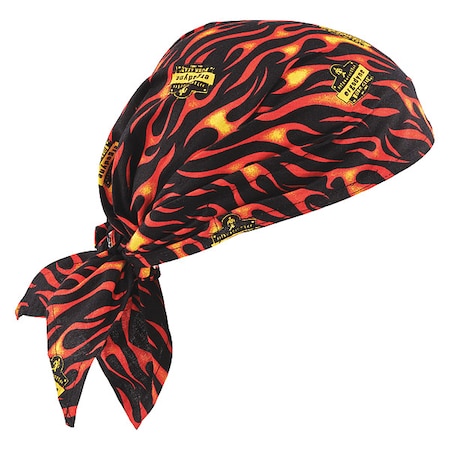 Ergodyne Dew Rag, Orange/Red, Flames 6710 | Zoro