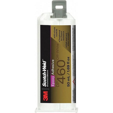 3M Epoxy Adhesive, DP460 Series, Off-White, Dual-Cartridge, 2:01 Mix Ratio, 1 hr Functional Cure ...