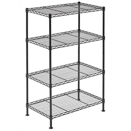 SANDUSKY Wire Shelving Unit, 12"D x 20"W x 32"H, 4 Shelves, Black ...