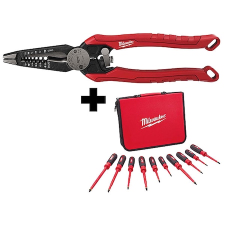 Milwaukee Tool 9 in Combo Pliers 7IN1 + 10 PC 1000V Insulated ...