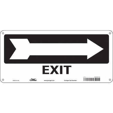 Condor Exit Sign, Aluminum, 14" W, 6-1/2" H, Exit, White 480G76 | Zoro