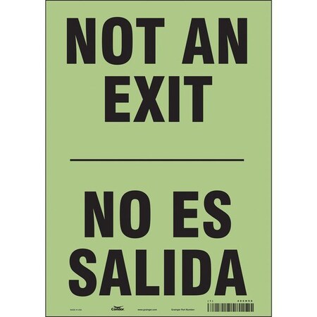 Condor Exit Sign, Vinyl, 10" W, 14" H, Not An Exit/No Es Salida, White ...
