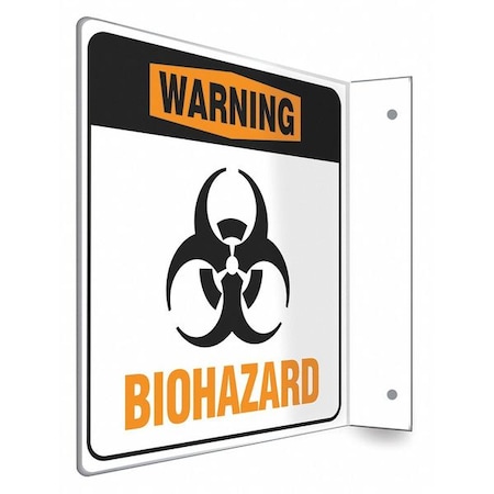 Condor High Visibility Safety Sign, 8 in H, 8 in W, PETG, L-Shape ...