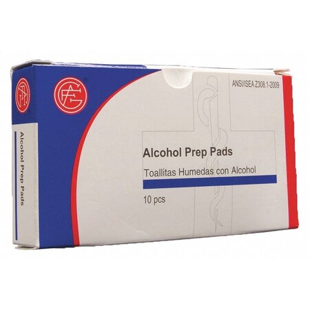 Zoro Select Alcohol Pads, Box, Wrapped Packets, PK10 9999-1002 | Zoro