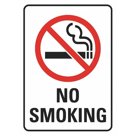 Lyle No Smoking Sign, 7" H, 5 in W, Reflective Sheeting, Vertical ...