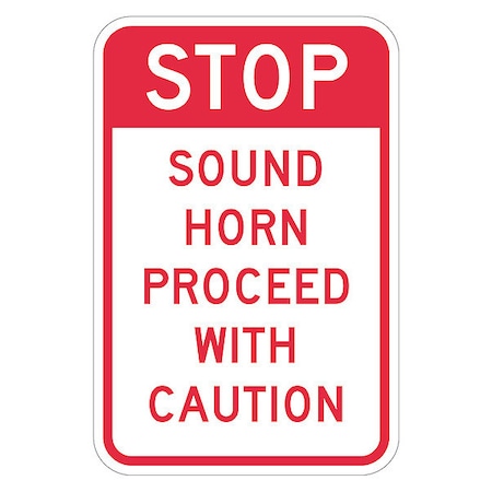 Lyle Stop Sound Horn Sign, 18" Height, 12" Width, Recycled Aluminum ...