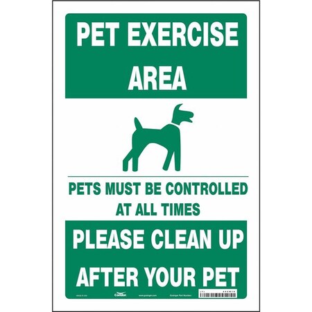 Condor PET EXERCISE AREA PETS MUST BE CONTROLLED AT ALL TIMES…, 12 in W ...