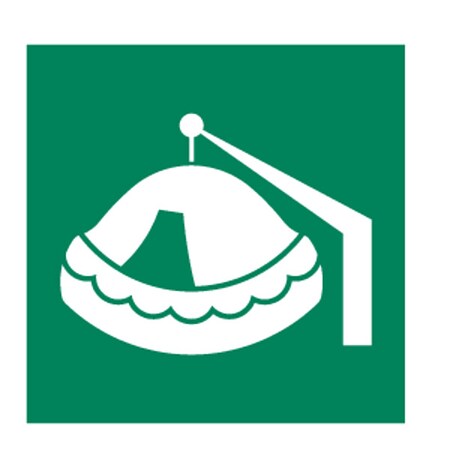 Condor (Davit Launch Life Raft Symbol), 6 in W x 6 in H, Square ...