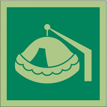 Condor (Davit Launch Life Raft Symbol), 6 in W x 6 in H, Square, Vinyl ...