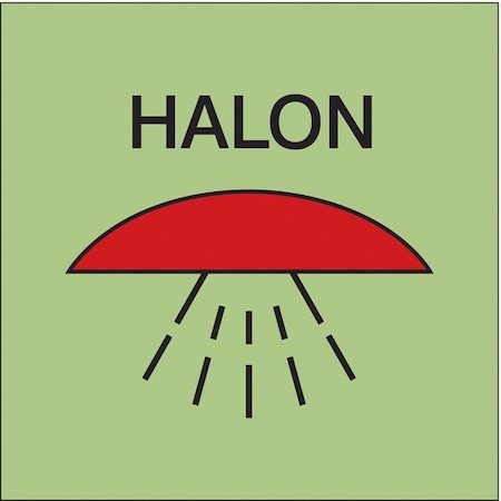 Condor (SPACE PROTECTED BY HALON SYMBOL), 6 in W x 6 in H, Square ...