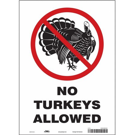 Condor NO TURKEYS ALLOWED, 10 in W x 14 in H, Vertical Rectangle, Vinyl ...