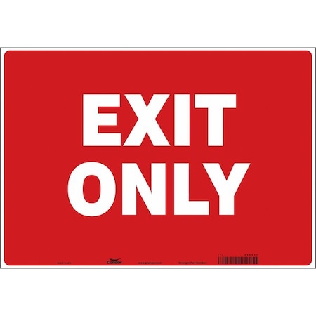 Condor Exit Sign, Vinyl, 20" W, 14" H, Exit Only, Red 486X61 | Zoro
