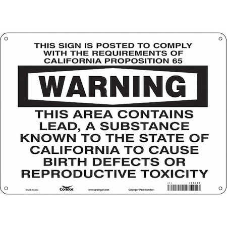 Condor Chemical Sign, 10 in H, 14 in W, Horizontal Rectangle, English ...