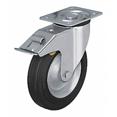 Zoro Select Solid Rubber Caster, 770 lb. Load, Swivel L-RD 200K-FI | Zoro