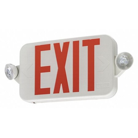 Lithonia Lighting Exit Sign with Emergency Lights, 16 in W, 7 1/4 in H ...