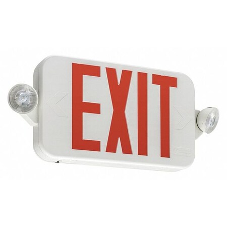 Lithonia Lighting Exit Sign with Emergency Lights, 16 in W, 7 1/4 in H ...